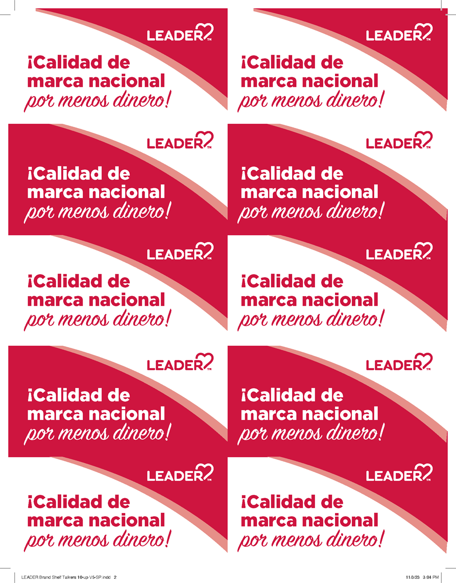 Cardinal-LEADER™ Brand Marketing Shelf Talker